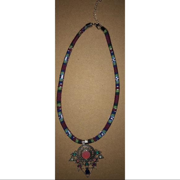 Jewelry | Woven Fabricchain Pendant Necklace | Poshmark